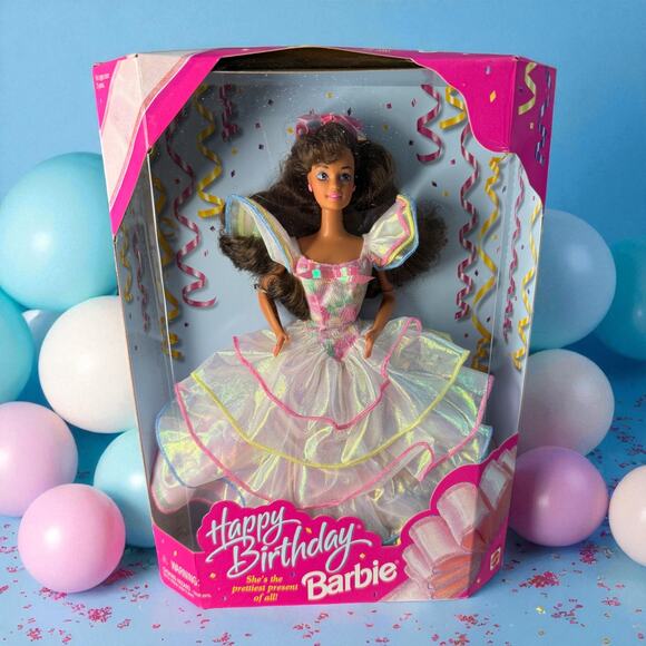 Mattel | Toys | Happy Birthday Barbie Doll 995 Brunette Hair Mattel ...